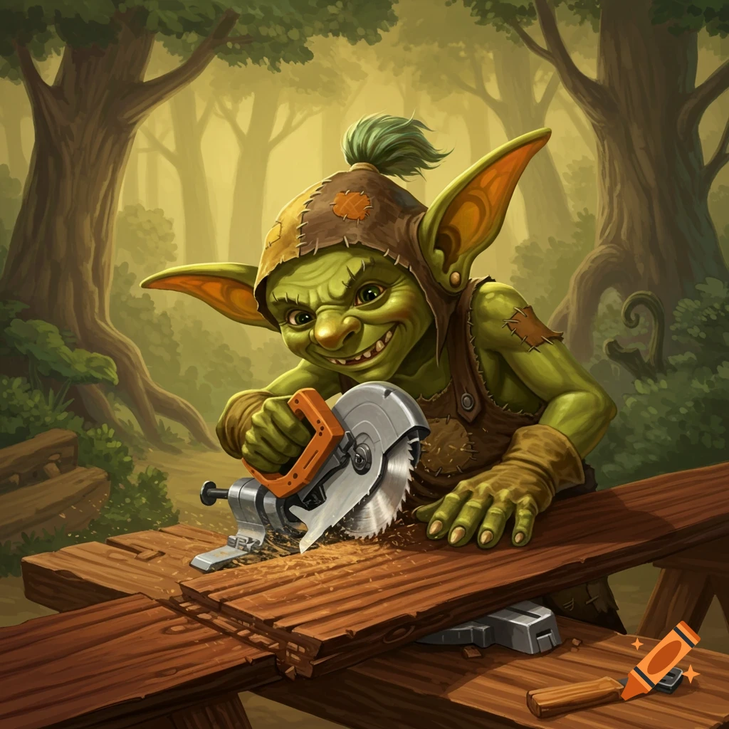 A goblin with a monocle sitting in a forest, smoking a cigar. on Craiyon