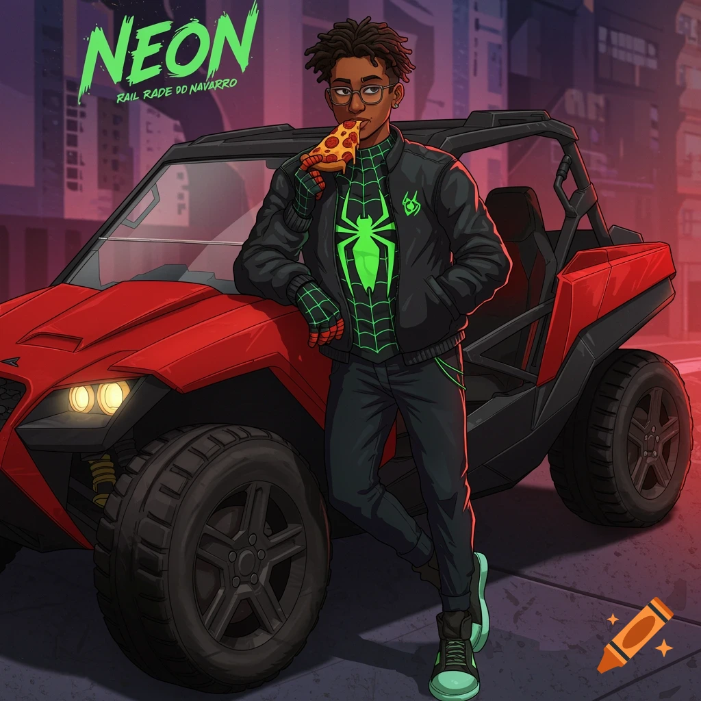 Neon, an Afro-Latino Spider-Verse inspired superhero from Brooklyn ...
