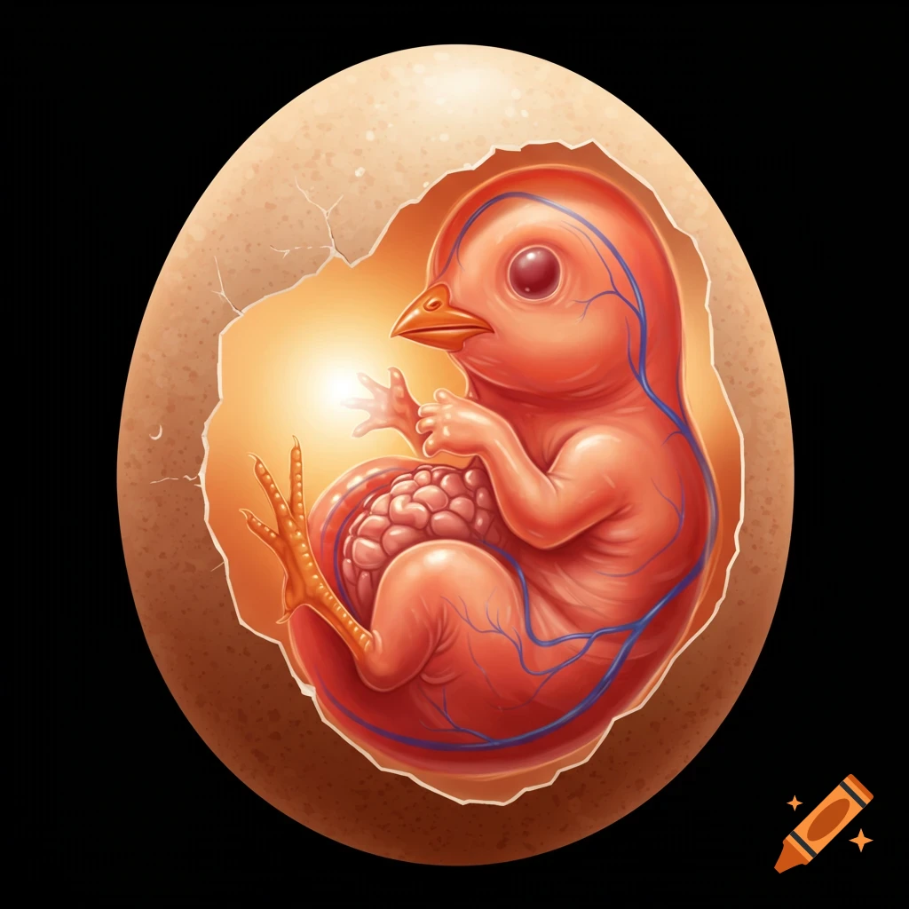 Illustration of a seated young boy looking at a glowing fetus figure within a medical scan ...
