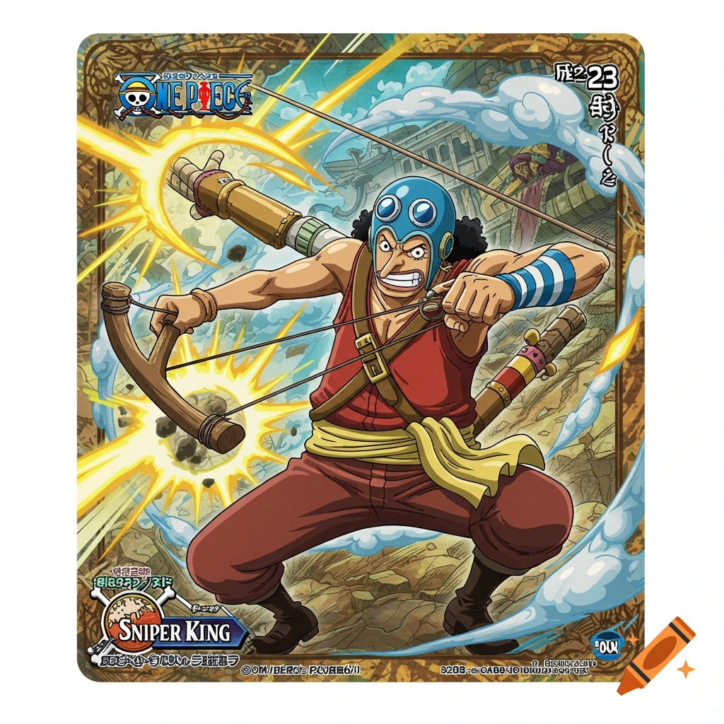 One Piece TCG card sleeve art of Usopp on Craiyon