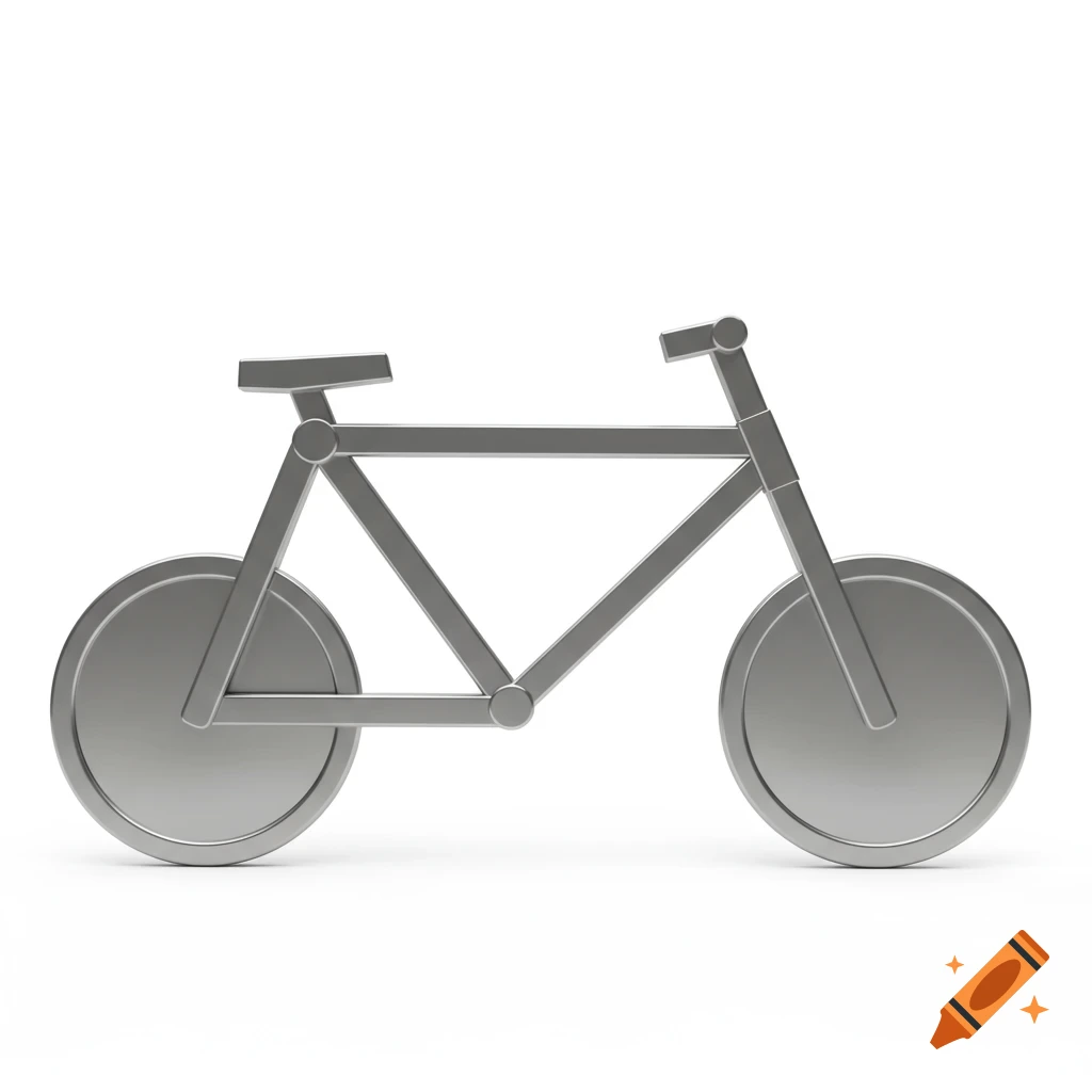 Simple bike illustration using basic geometric shapes on Craiyon