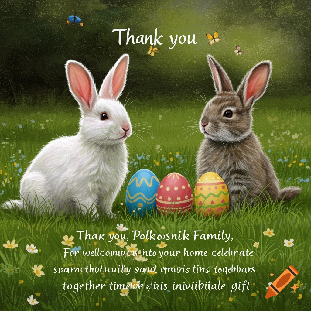 Easter greeting card to the Polkosnik family on Craiyon