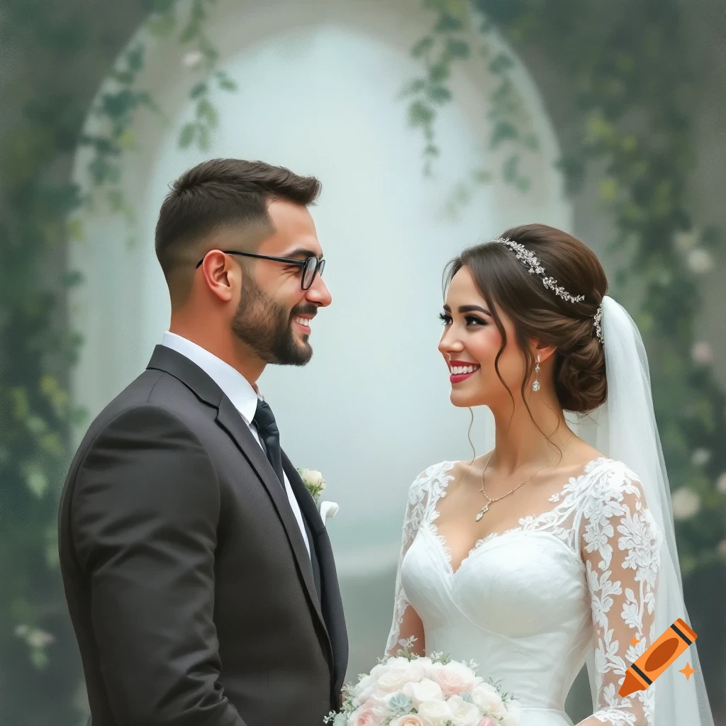 Bride and groom sharing a kiss in realistic 4K on Craiyon