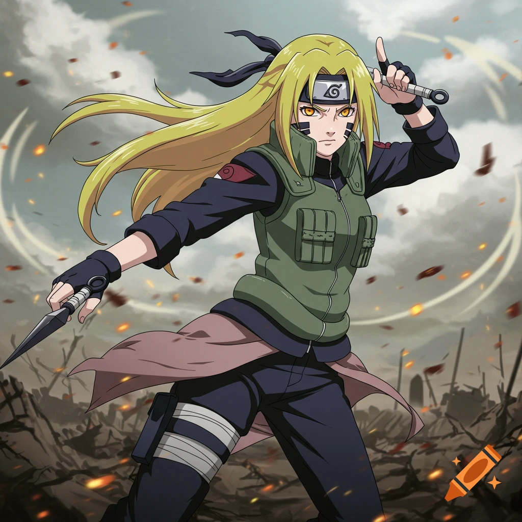 Anime-style female ninja, Hidden Leaf Village, Yamanaka clan, wind ...