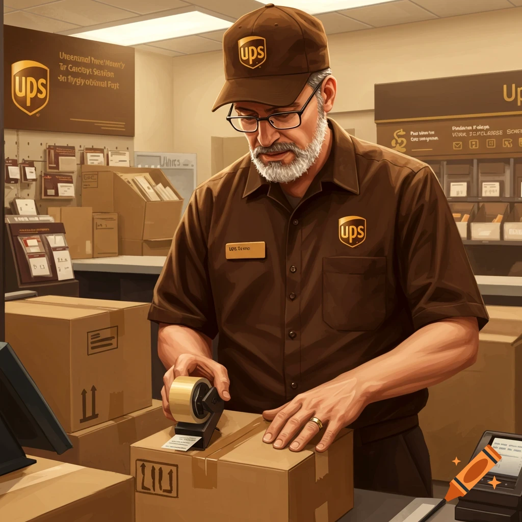 UPS Store worker on Craiyon