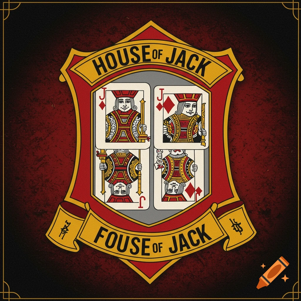 "House of Jack" fire department shield with playing card jacks of ...