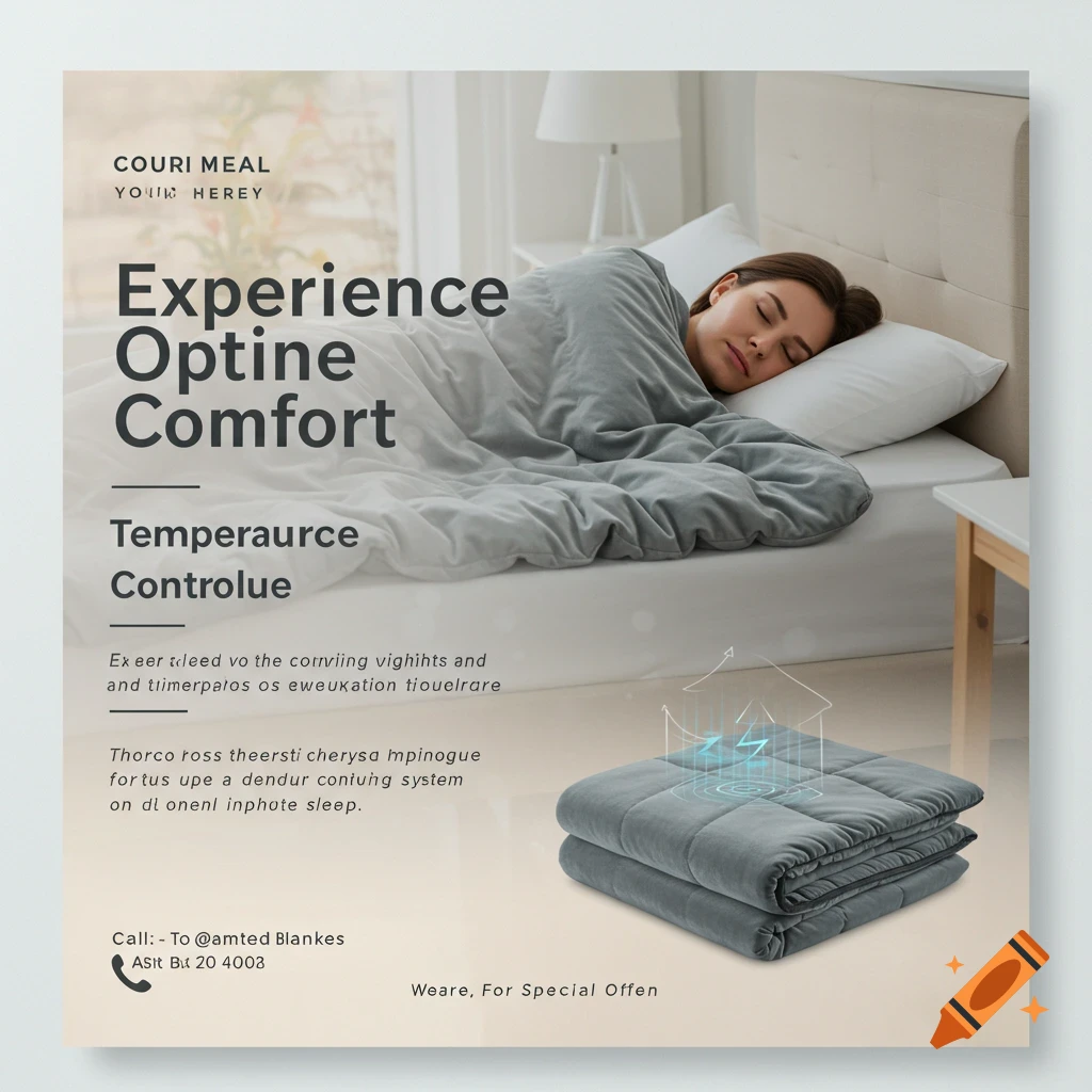 Direct mail ad for weighted blankets with temperature control system on ...
