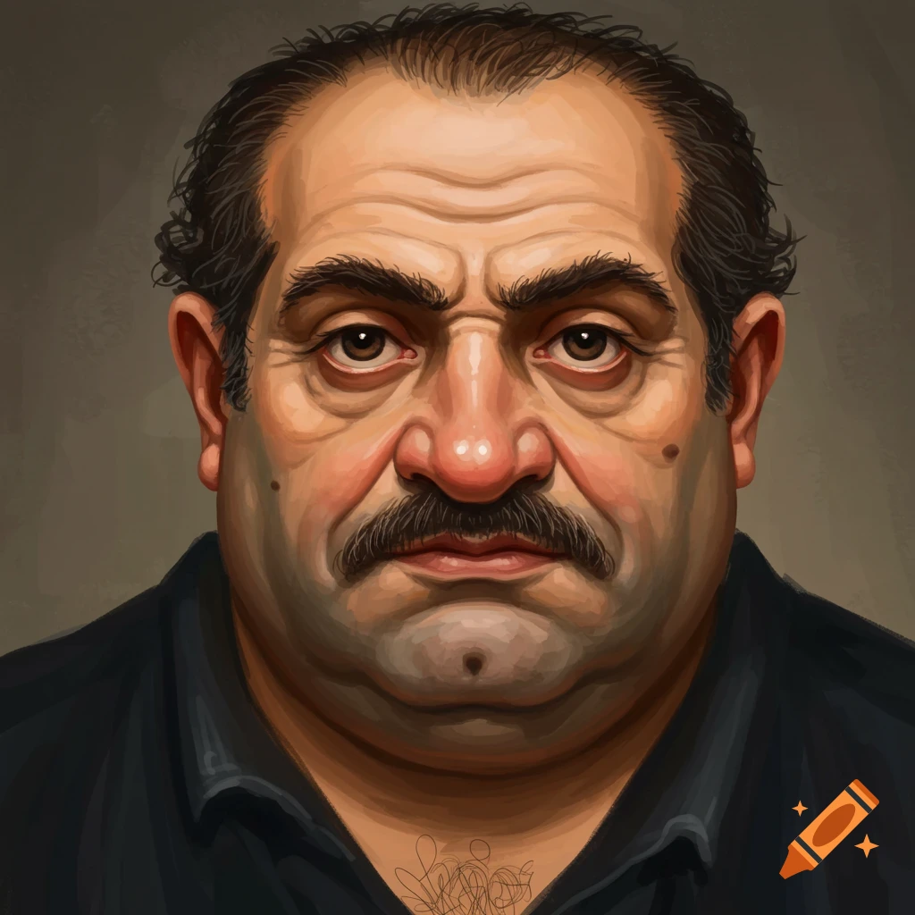Chubby Greek Italian man with bushy eyebrows on Craiyon
