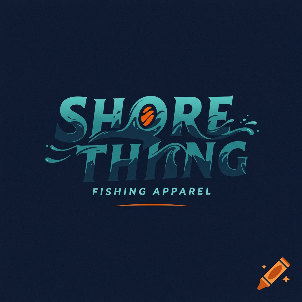 Logo for Shore Thing Fishing Apparel with stylized waves and text. on ...