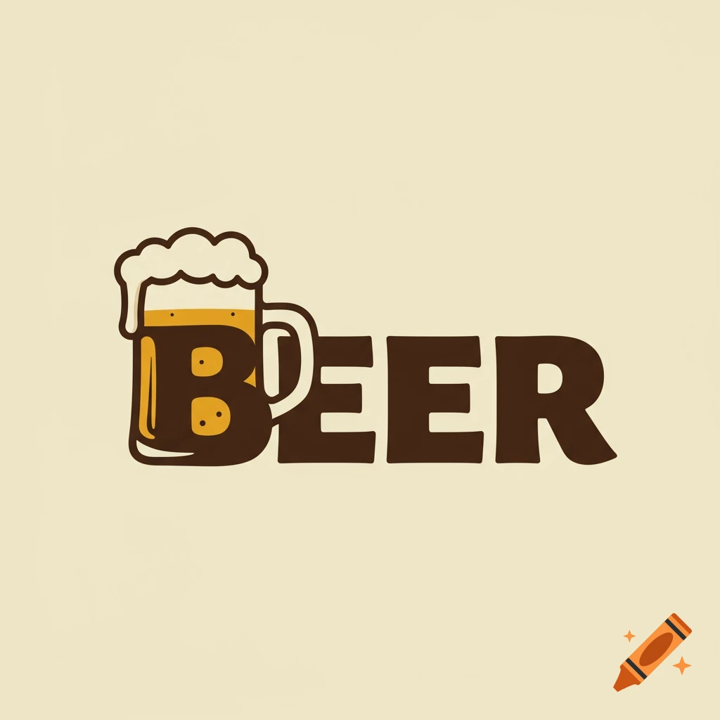 Logo for beer with a beer mug forming the first letter B. on Craiyon