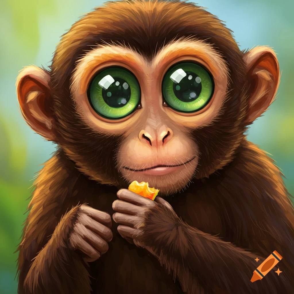 Cute Monkey Face Cartoon