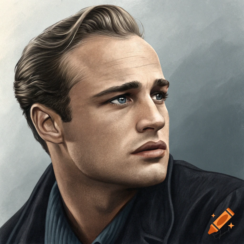 Marlon Brando portrait on Craiyon