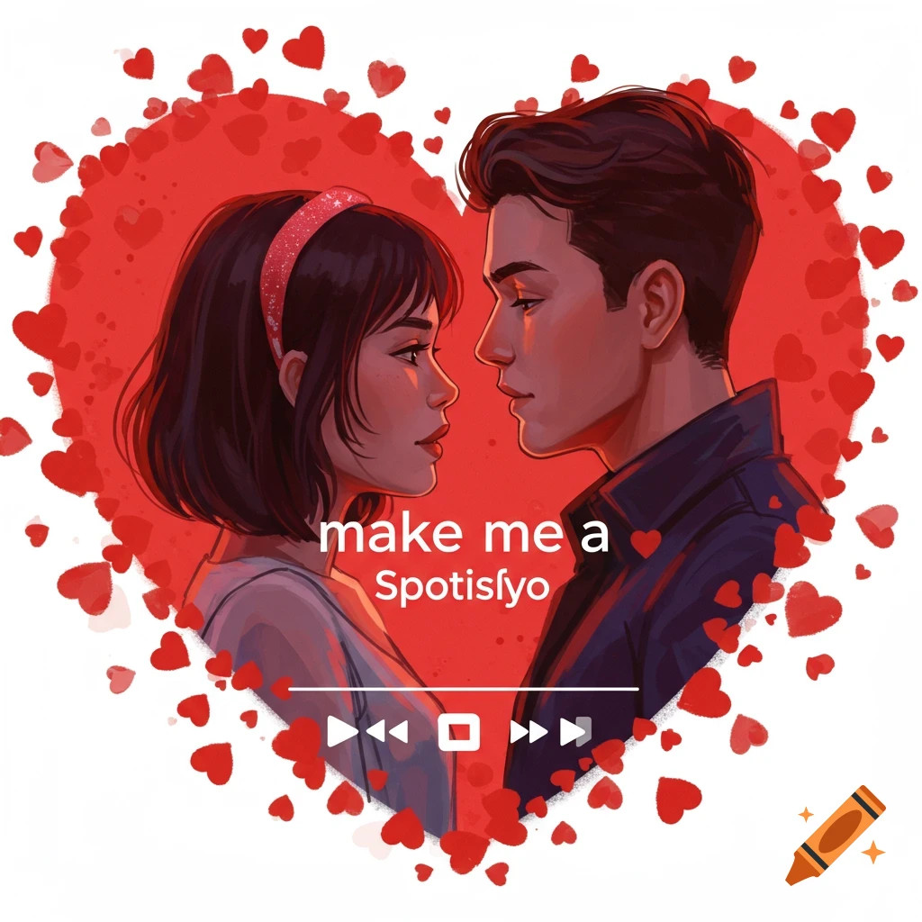 Spotify love playlist cover on Craiyon