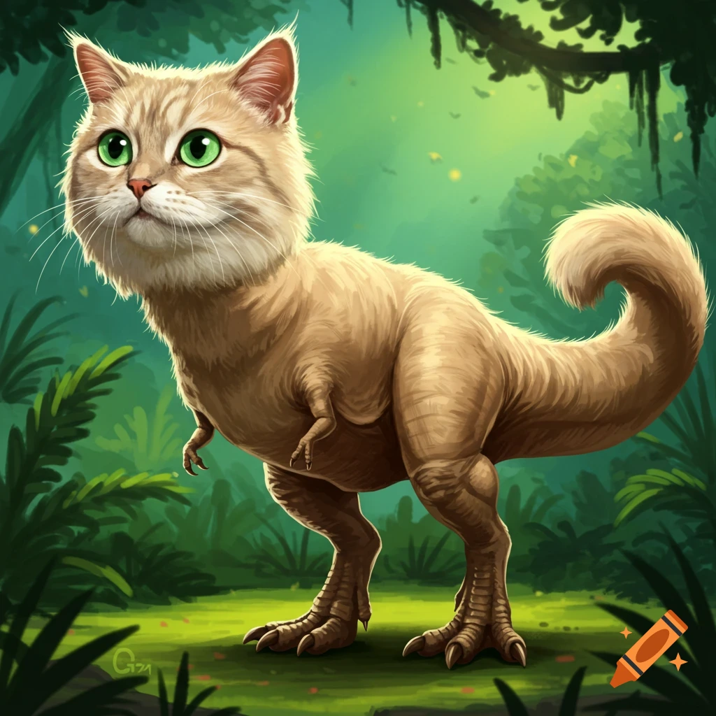 T-Rex that is part house cat on Craiyon