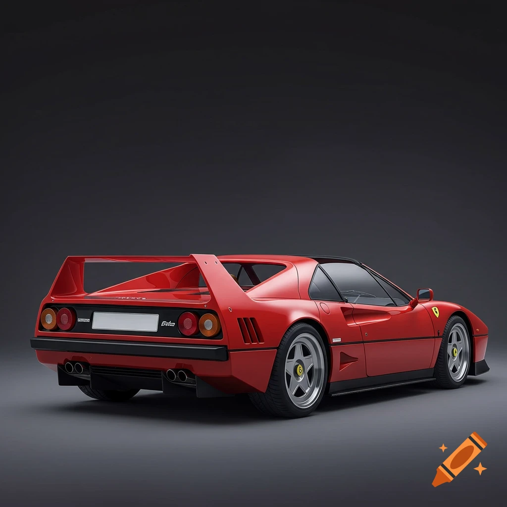 Ferrari Testarossa convertible with F40 rear wing on Craiyon