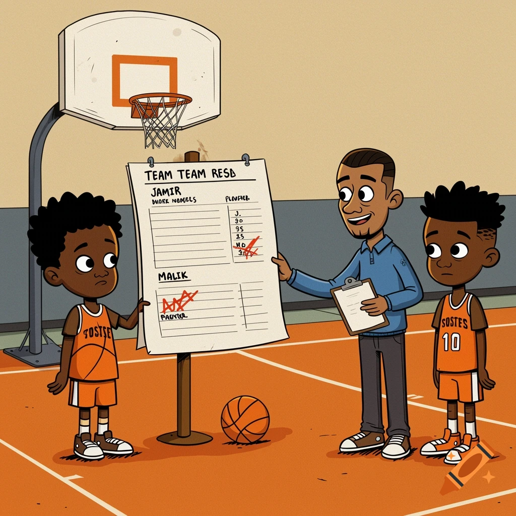 Cartoon Basketball Team