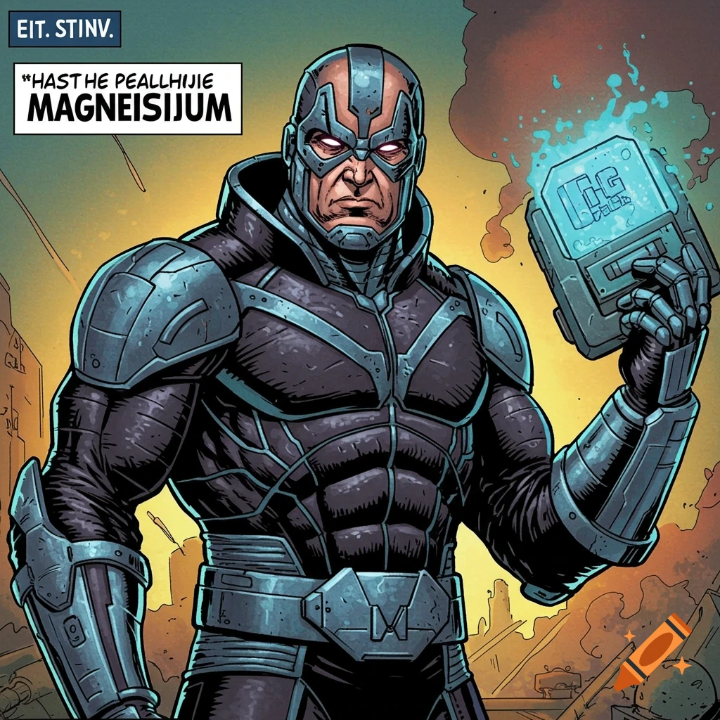 Super villain master magnesium on Craiyon