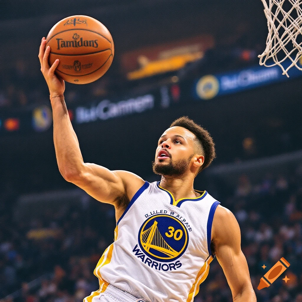 LeBron James and Stephen Curry sharing a kiss on Craiyon