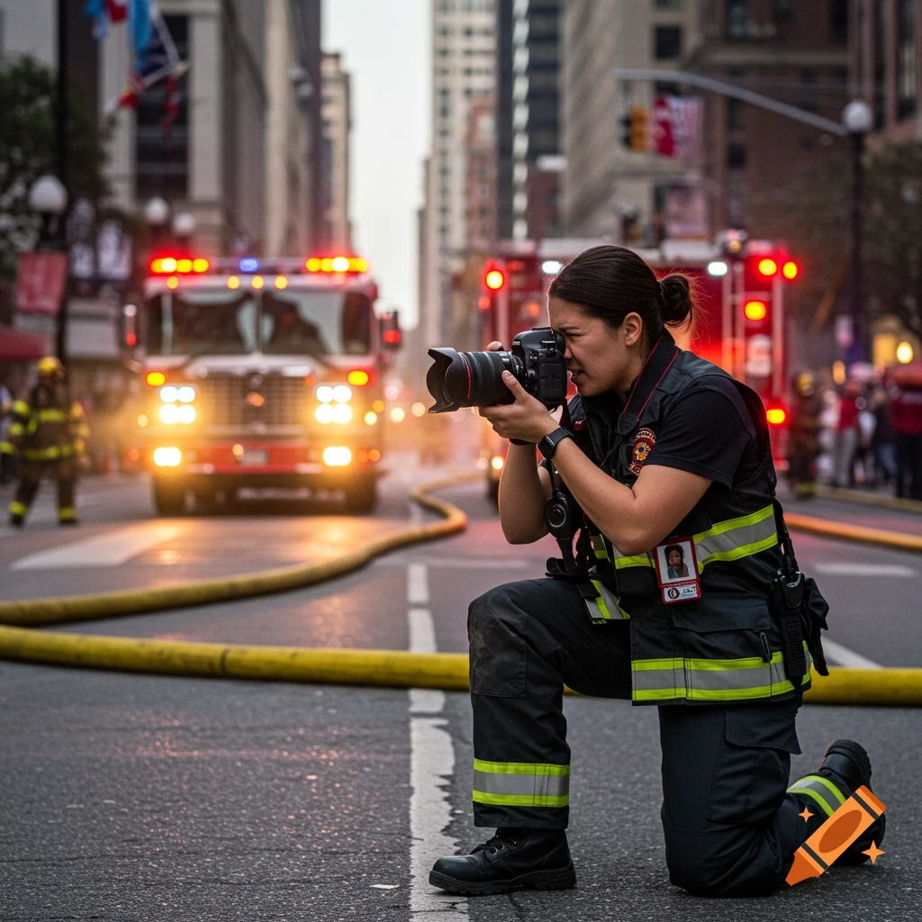 Fire department photographer on Craiyon