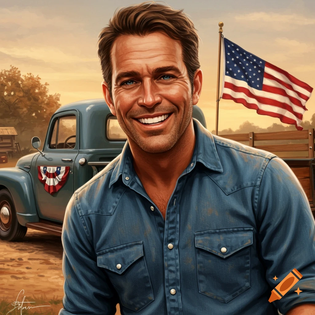 An illustration of a smiling man in a blue shirt holding sports trading ...