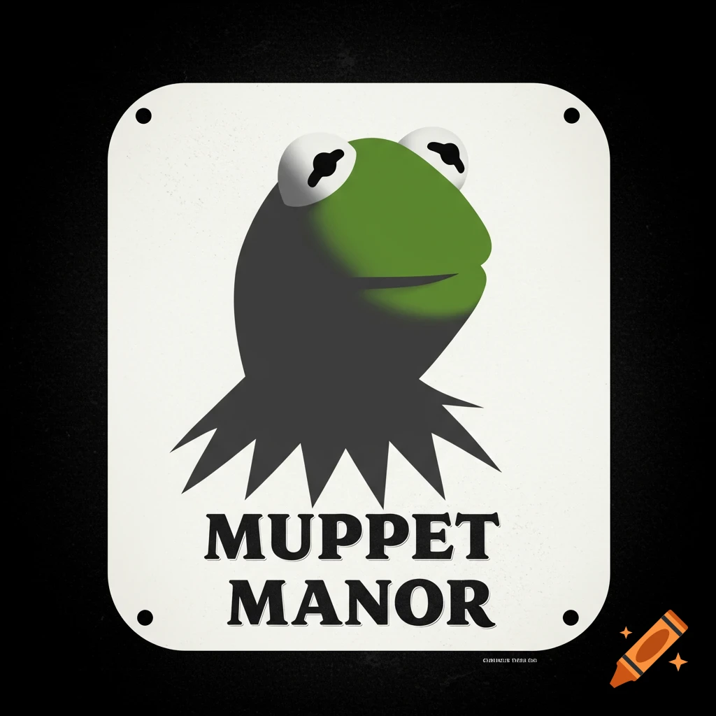 Muppet Manor sign with Kermit silhouette on Craiyon