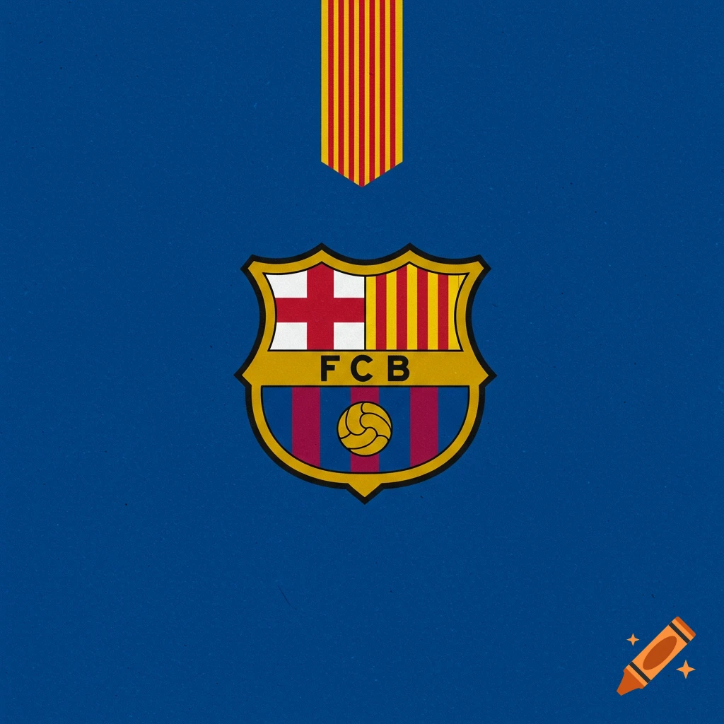 FC Barcelona football club crest on a blue background on Craiyon