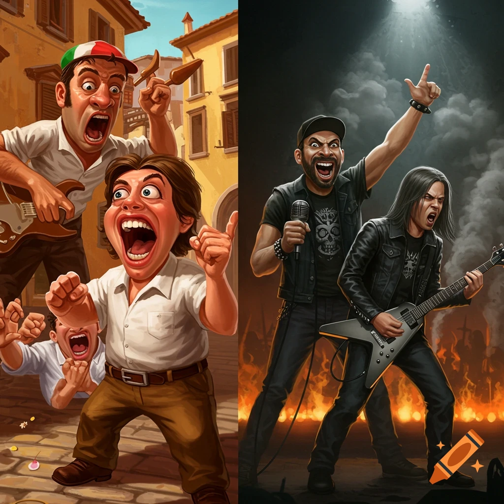 Tung Tung Tung Sahur Italian Meme vs Metal Version on Craiyon