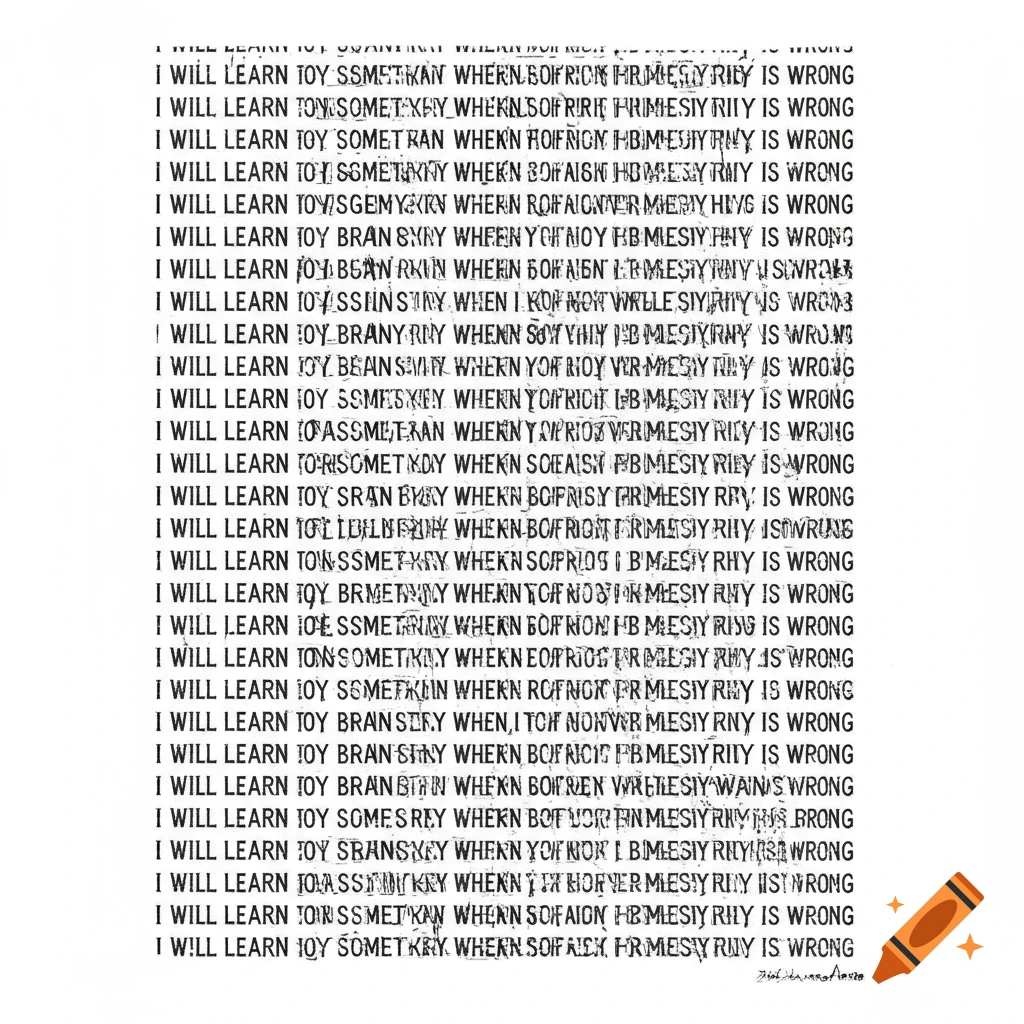 Repetitive text with a self-improvement message on Craiyon