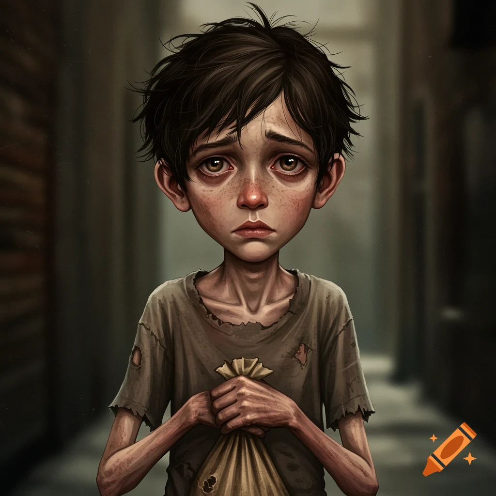 Homeless 12-year-old boy named Hector Zeroni from the book Holes on Craiyon