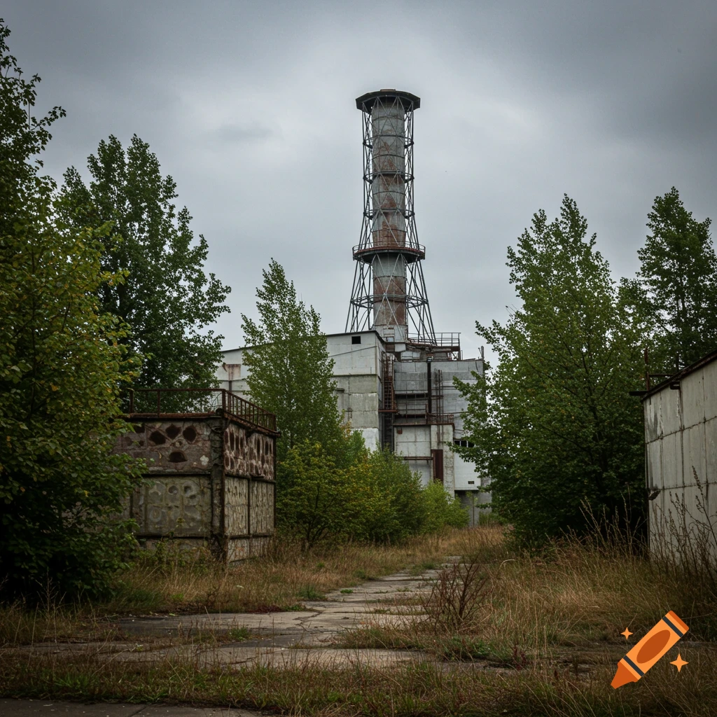 Cartoon image of Chernobyl on Craiyon