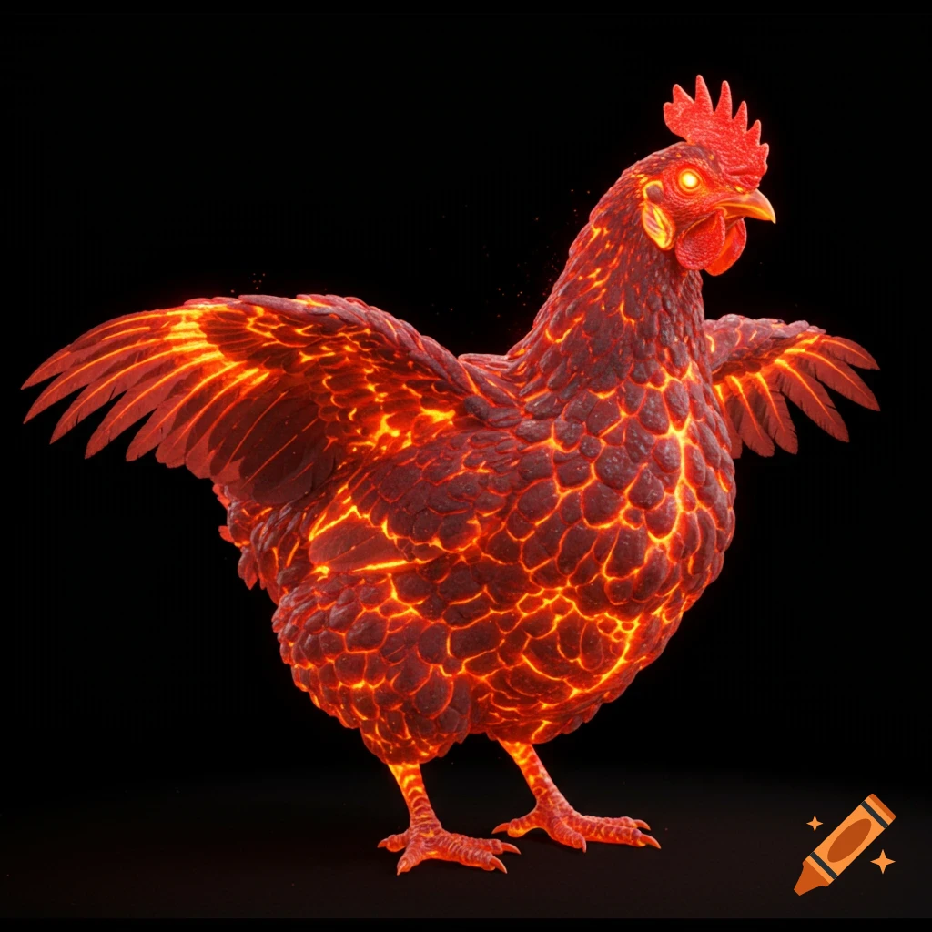 Animated lava chicken photo on Craiyon