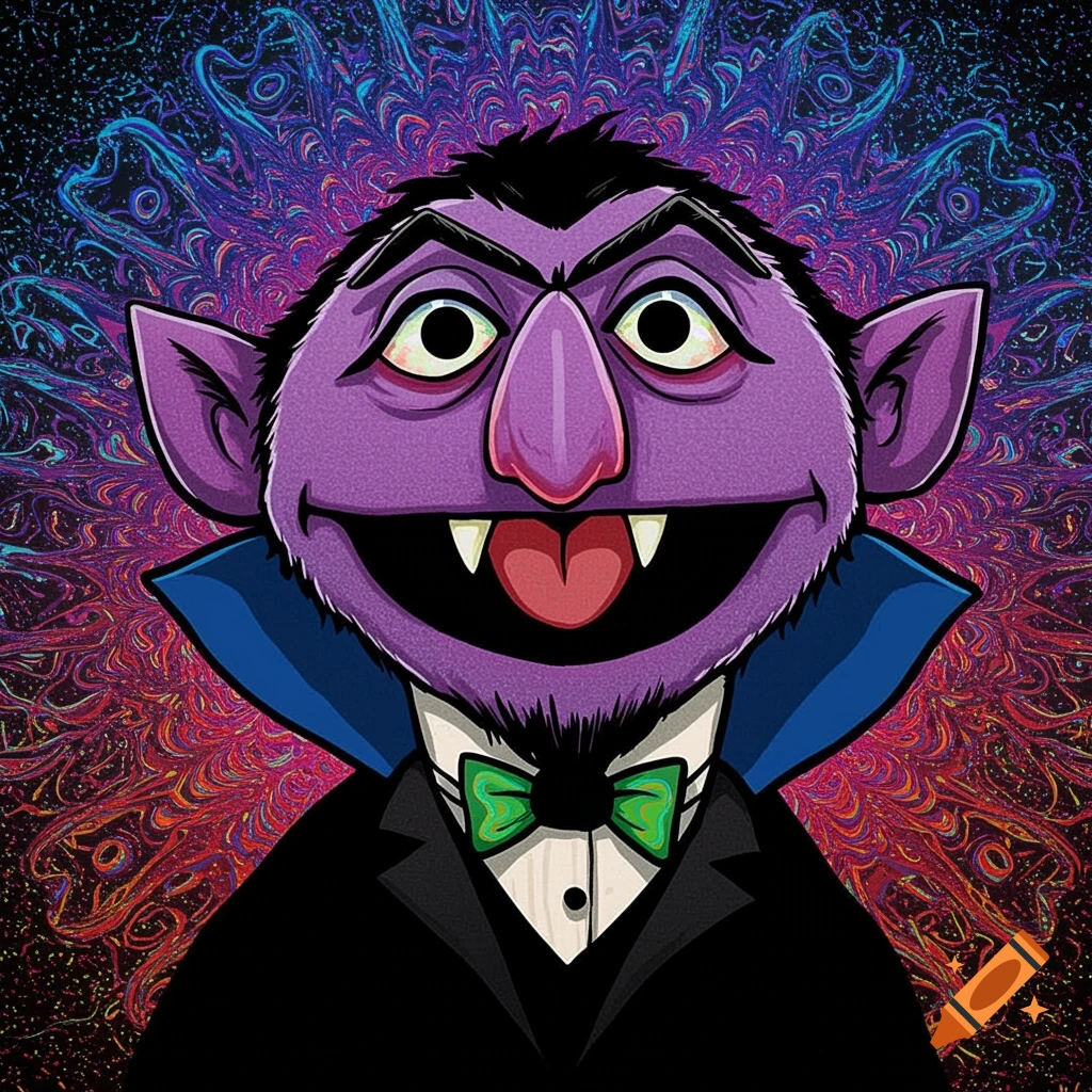Sesame Street vampire on Craiyon