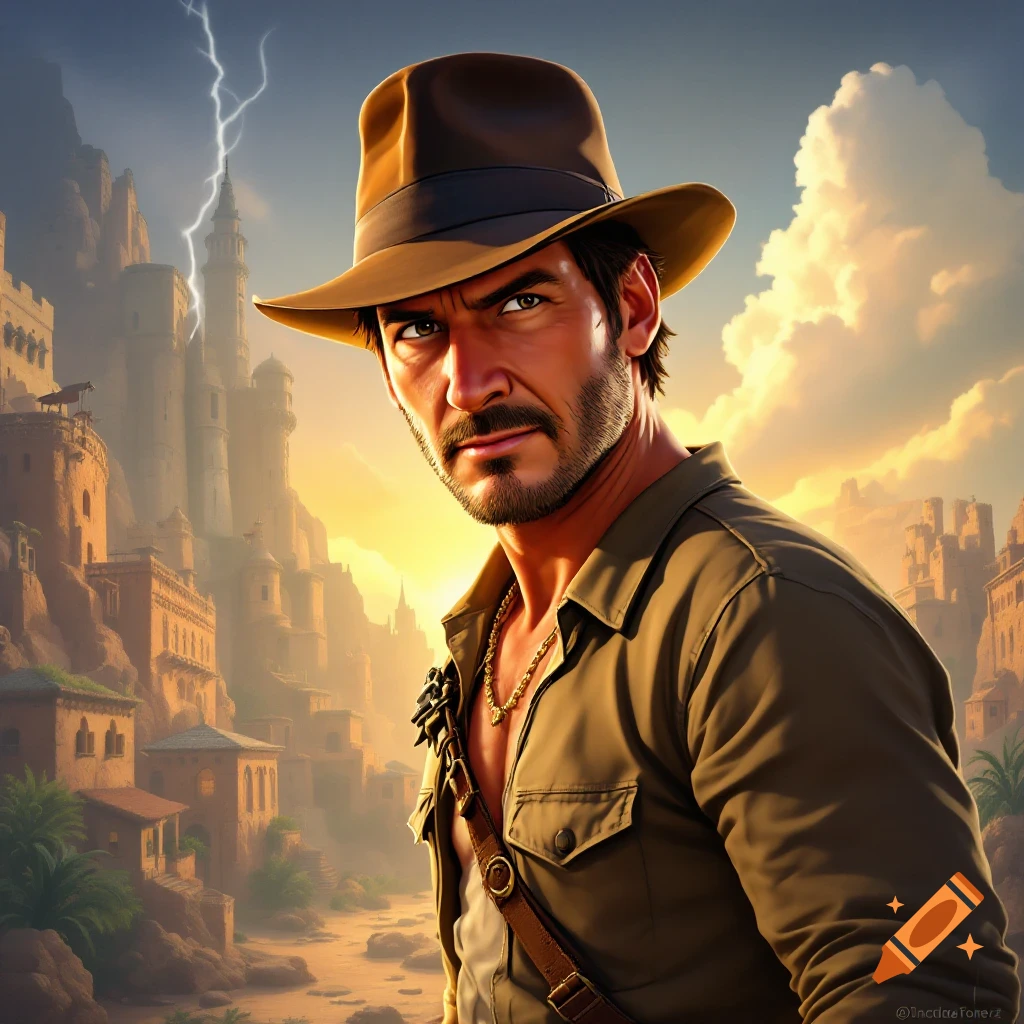 Shrek as Indiana Jones in a Humorous Crossover created on Craiyon