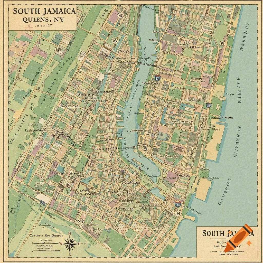 Map of South Jamaica, Queens, NY on Craiyon