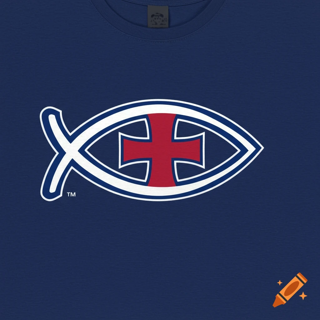 Logo resembling a Christian fish with a cross inside, styled like the ...