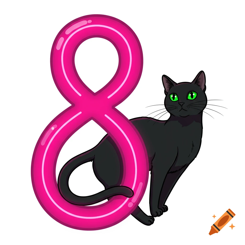 Cat drawing a figure 8 on Craiyon