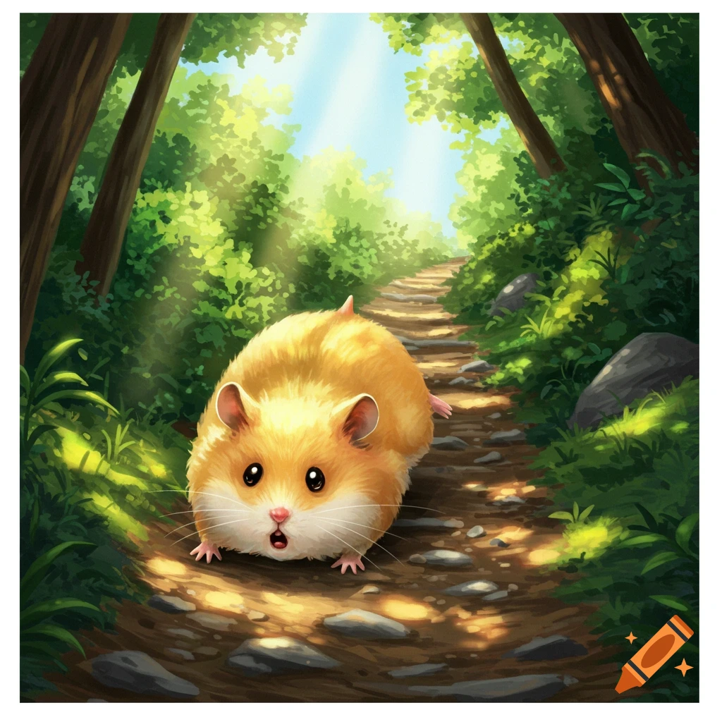 Cute hamster with tiger fur pattern on Craiyon