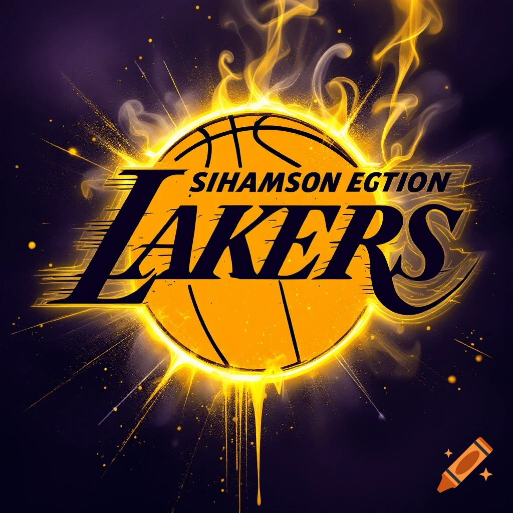 Lakers logo with smokey and fiery effects on Craiyon