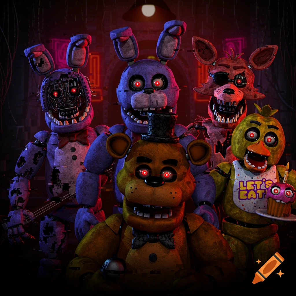 Five Nights at Freddy's creepy animatronic figure, ransomware distorted ...