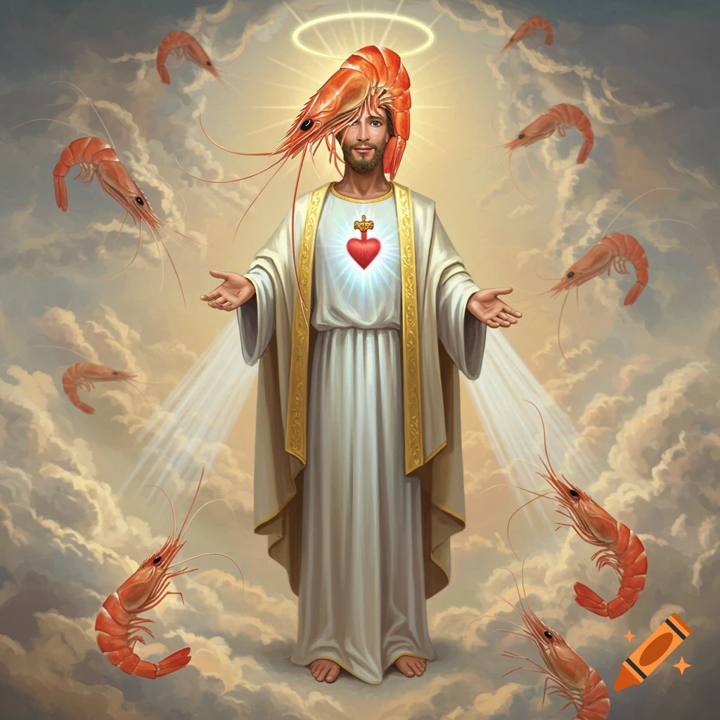 Jesus Christ as Shrimp in Water created on Craiyon