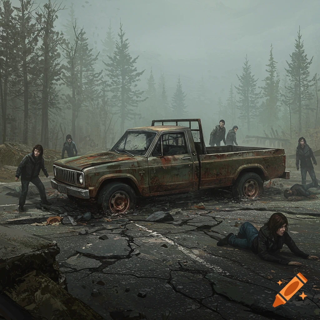 Stalker 2 roadside panic art on Craiyon