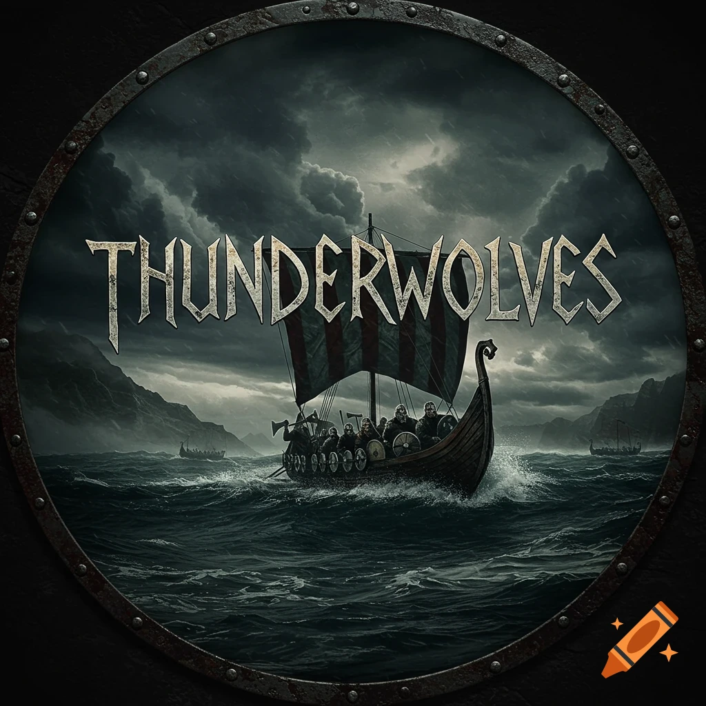 THUNDERWOLVES in Viking runes on Craiyon