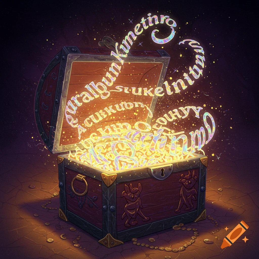 Treasure chest full of words for analysis like verbs and adjectives on ...