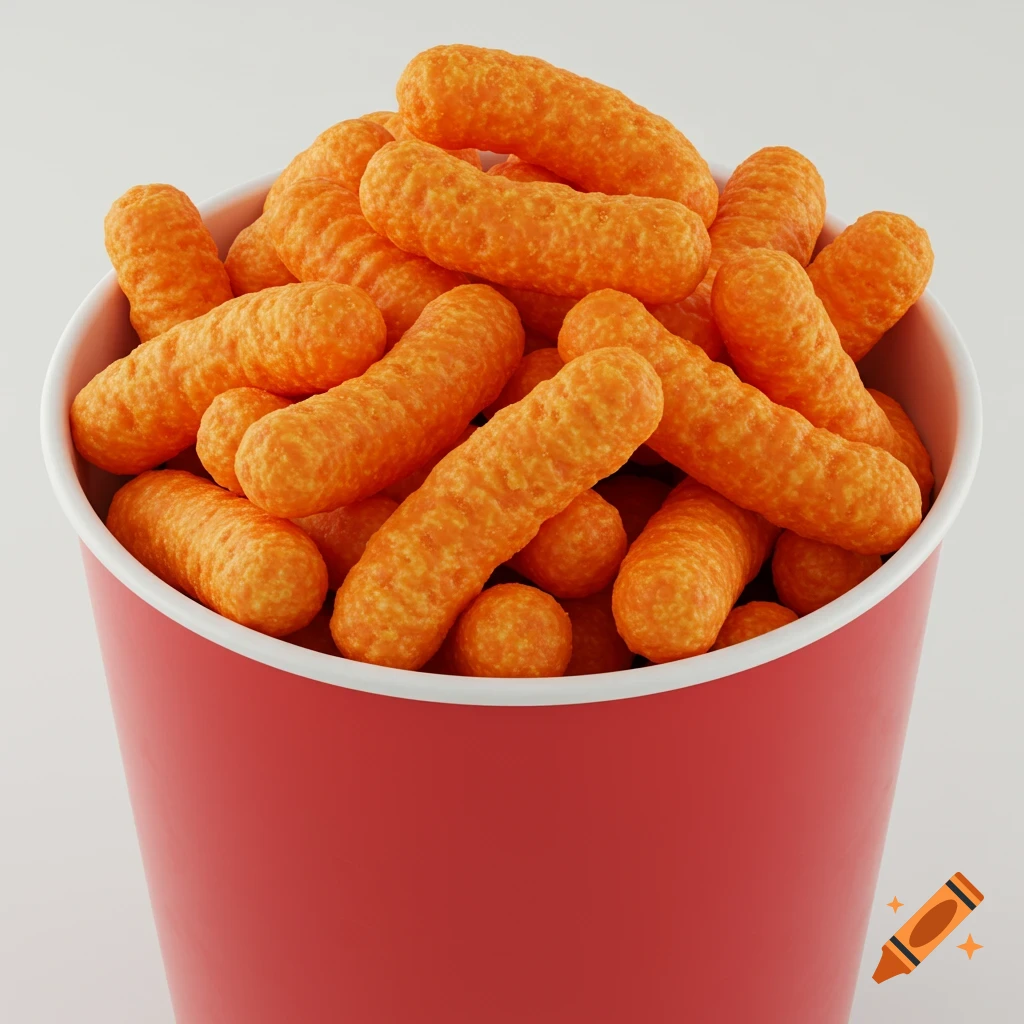 Cheetos in a red cup on Craiyon