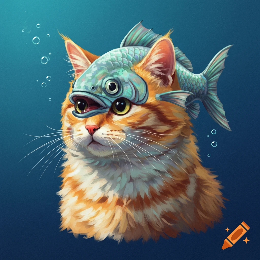 A white cat with orange stripes is wearing sunglasses and eating ice ...