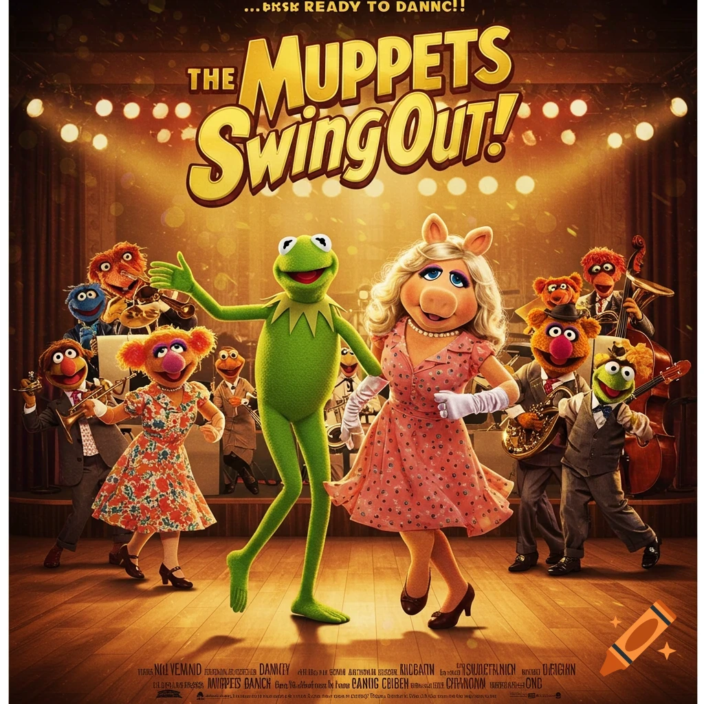 Lindy hop muppets swing dance movie poster on Craiyon