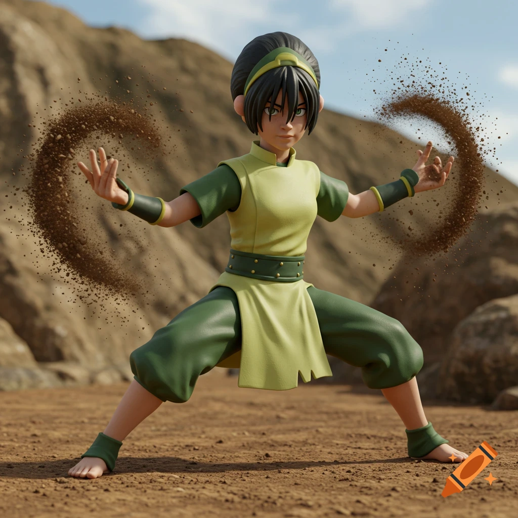 Toph Beifong from Avatar: The Last Airbender anime on Craiyon