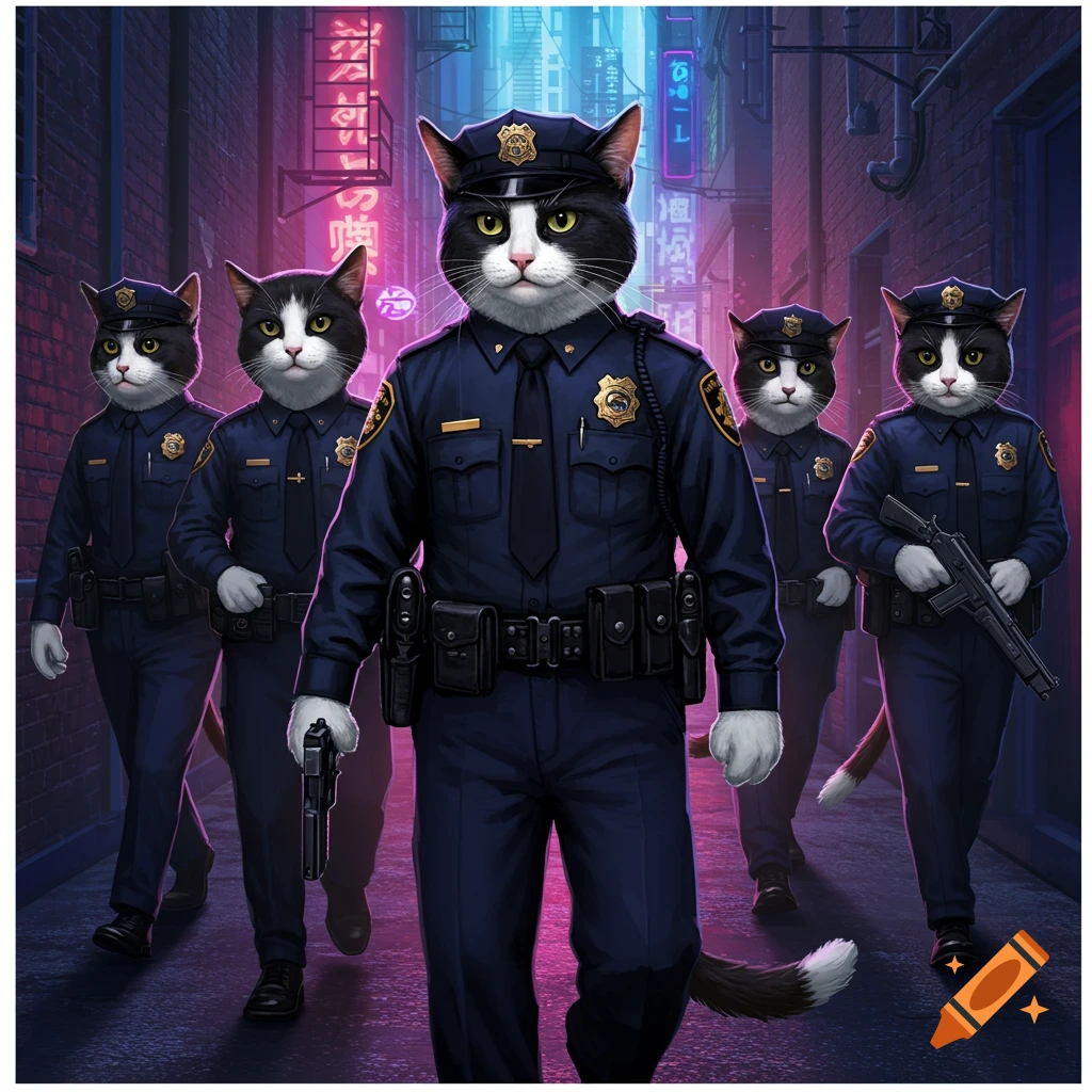 Police images created on Craiyon