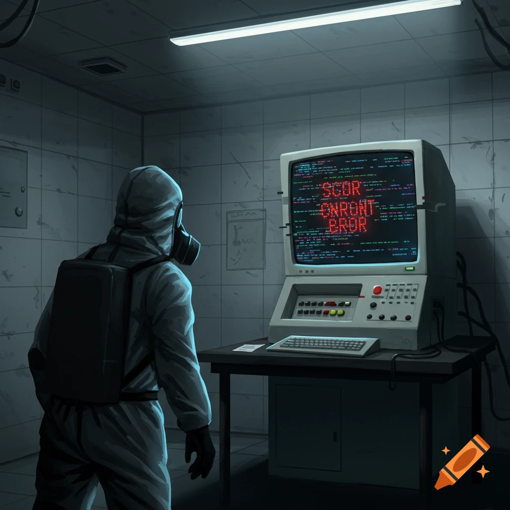 SCP 0-79 and a hazmat suit figure on Craiyon