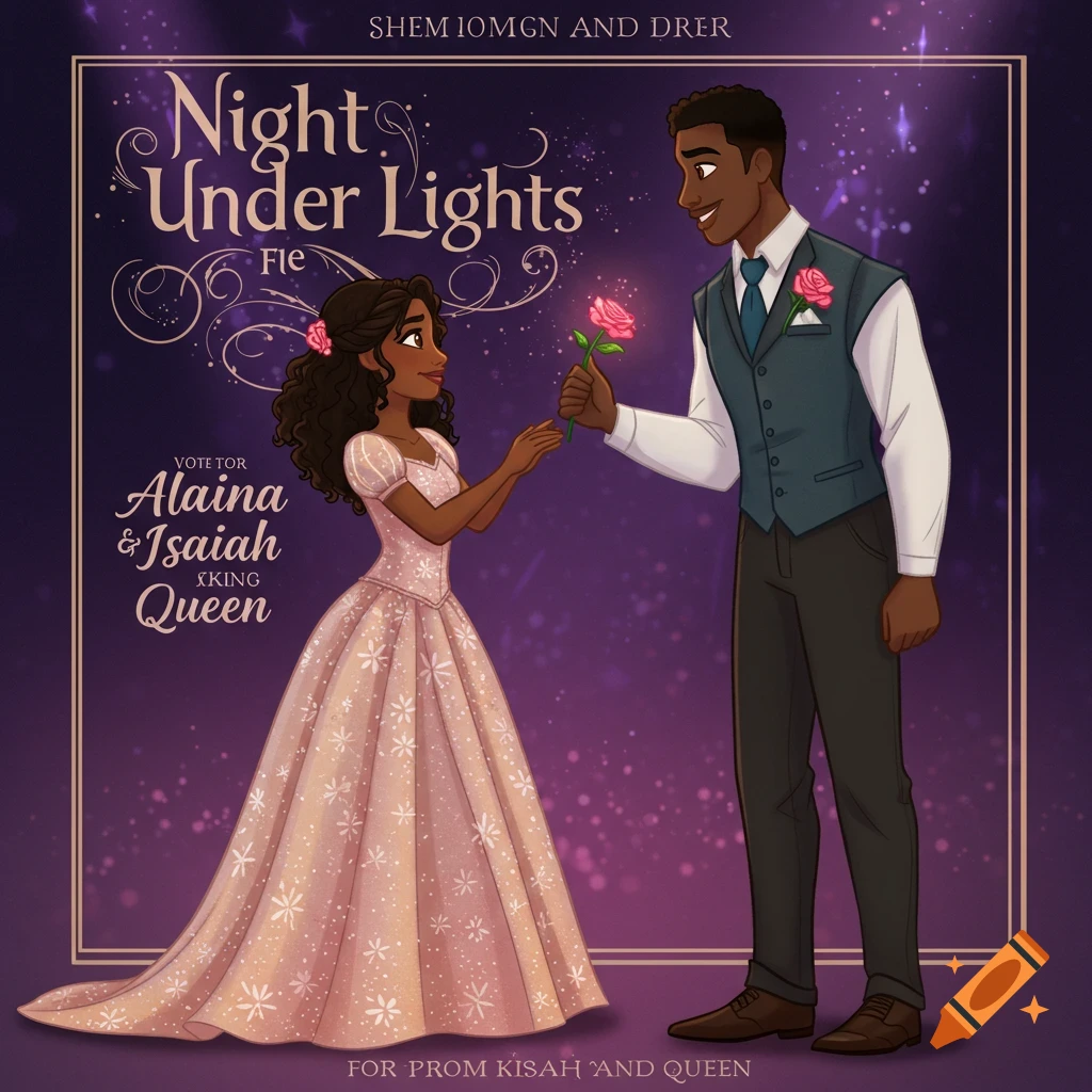 Cartoon of a Black woman in a dress receiving a flower from a Black man ...